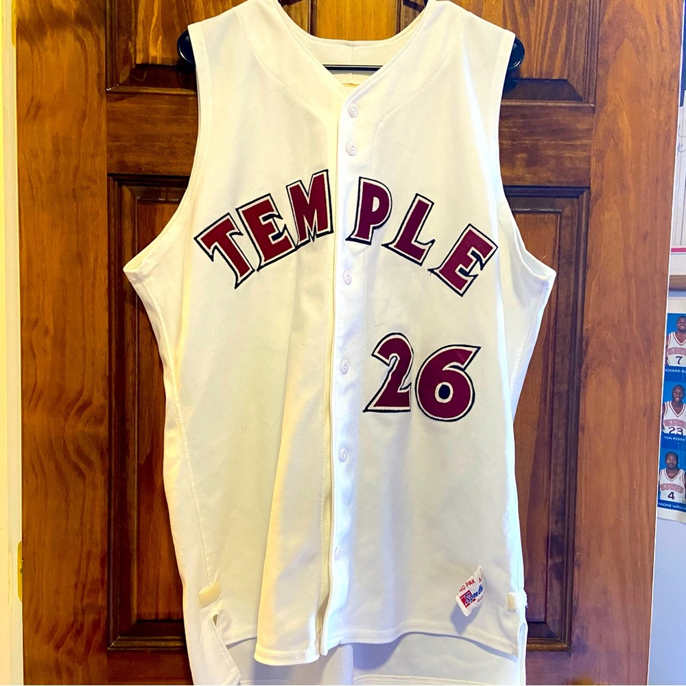 Vintage Game Worn Temple University Owls Baseball Jer… - Gem